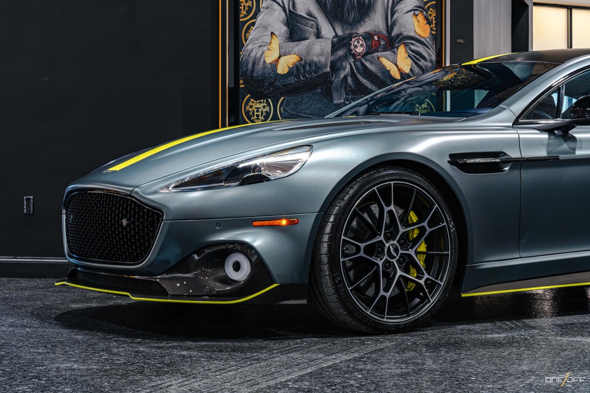 Used 2019 Aston Martin Rapide AMR 1 of 15 US Specs in this Color Full Stealth PPF Forged Carbon Emblems For Sale Sold Exotics Hunter Stock C F06225